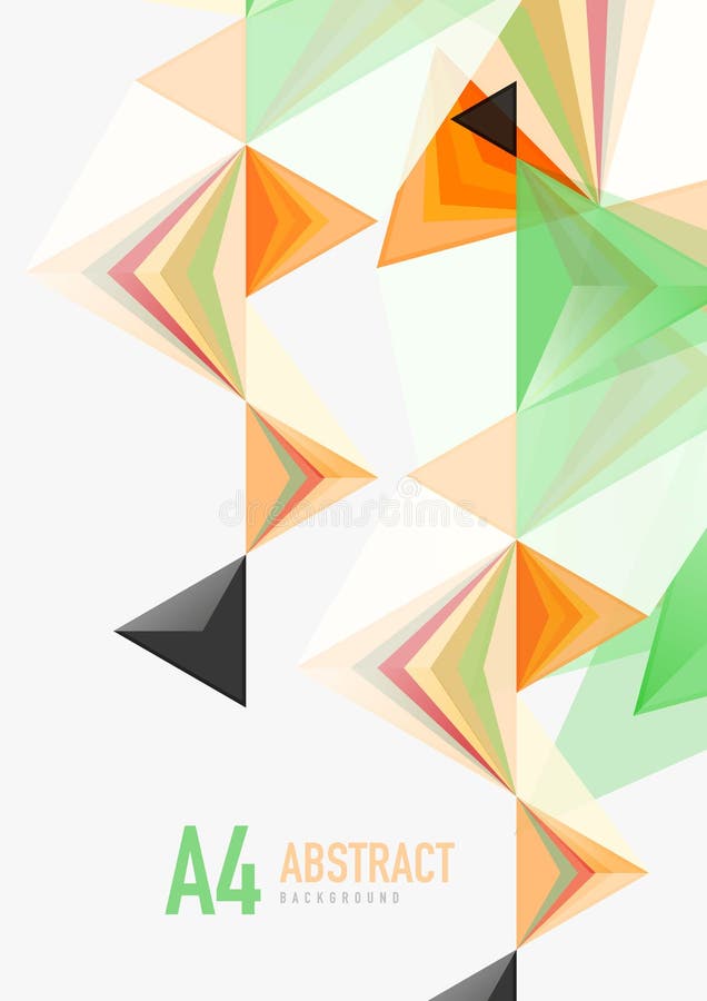 Triangular Low Poly Vector A4 Size Geometric Abstract Template Stock ...