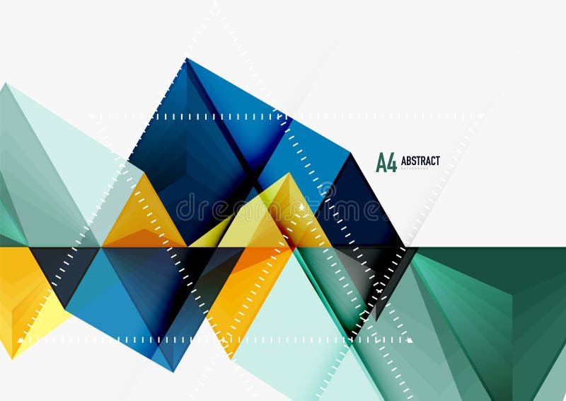 Triangular Low Poly Vector A4 Size Geometric Abstract Template Stock ...