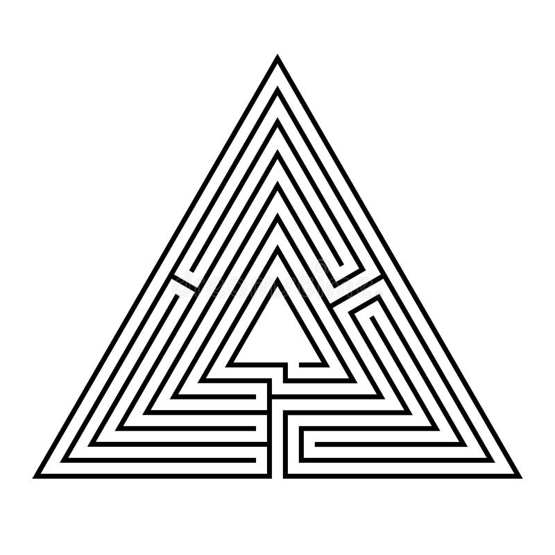 Triangular Maze, Unicursal Labyrinth with a Single Path in Seven ...