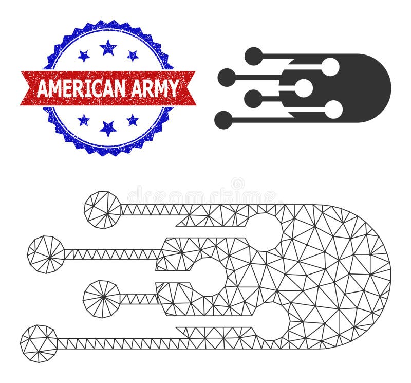 Triangular Mesh Transition Bullet Icon and Textured Bicolor American ...