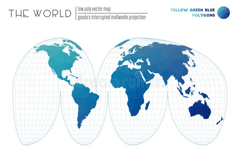 World Map. Goode`s Interrupted Homolosine. Stock Vector - Illustration ...