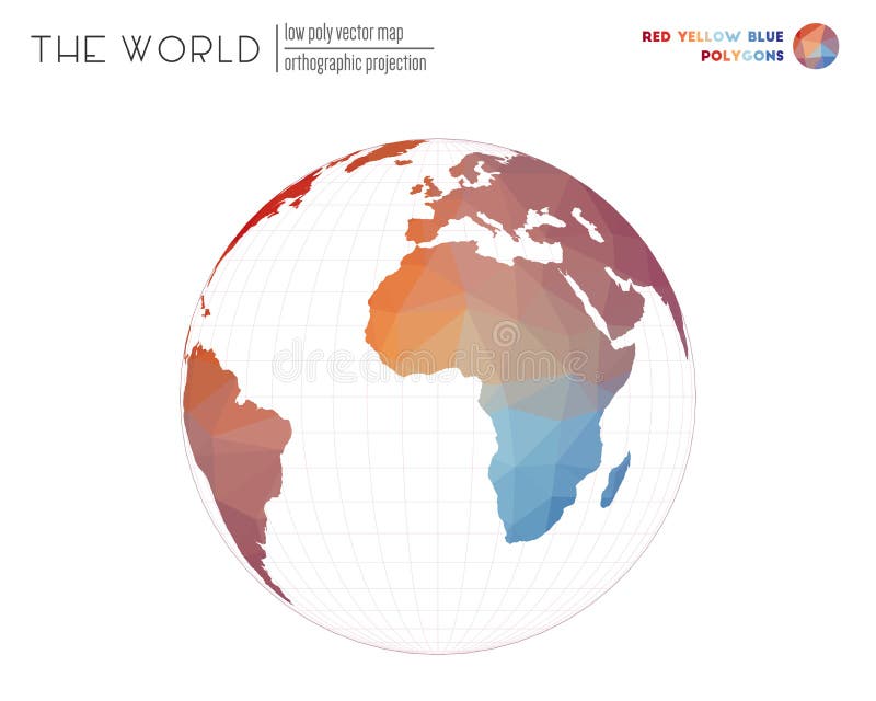 World Map. Orthographic Projection Stock Vector - Illustration of ...
