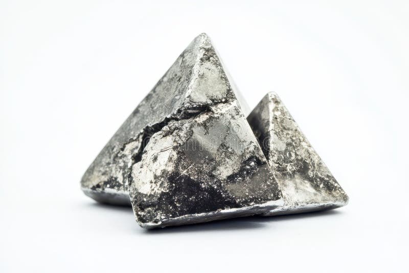 Triangular Metal Sculptures on White Stock Photo - Image of artwork ...