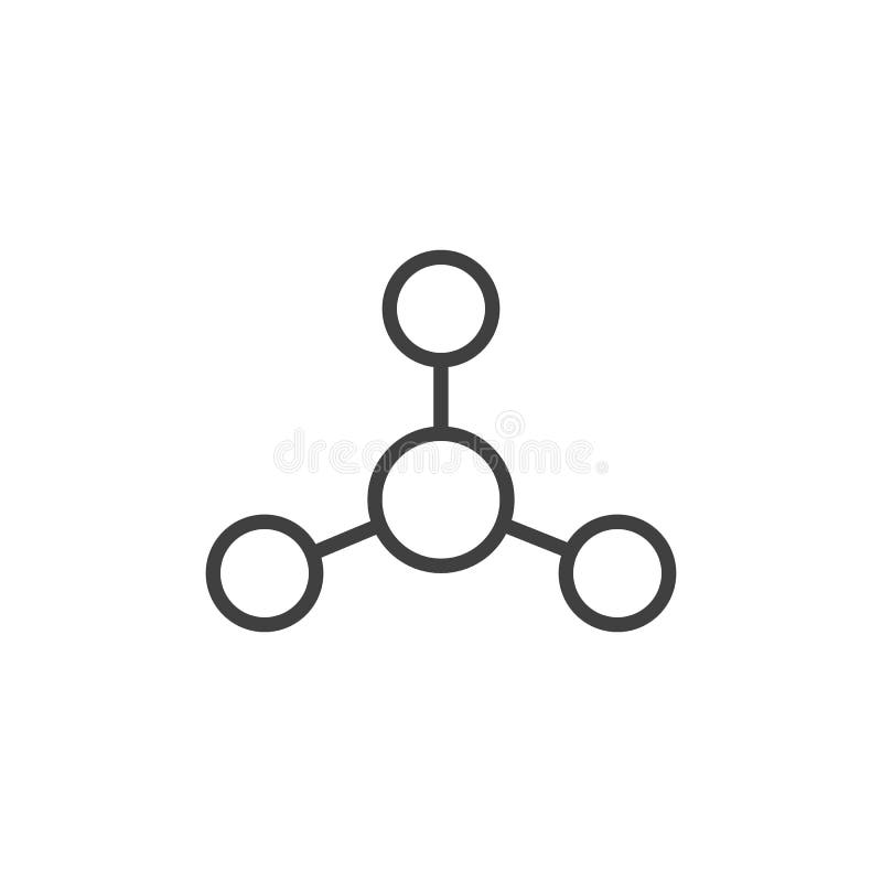 Triangular Molecular Structure Line Icon Stock Vector - Illustration of ...