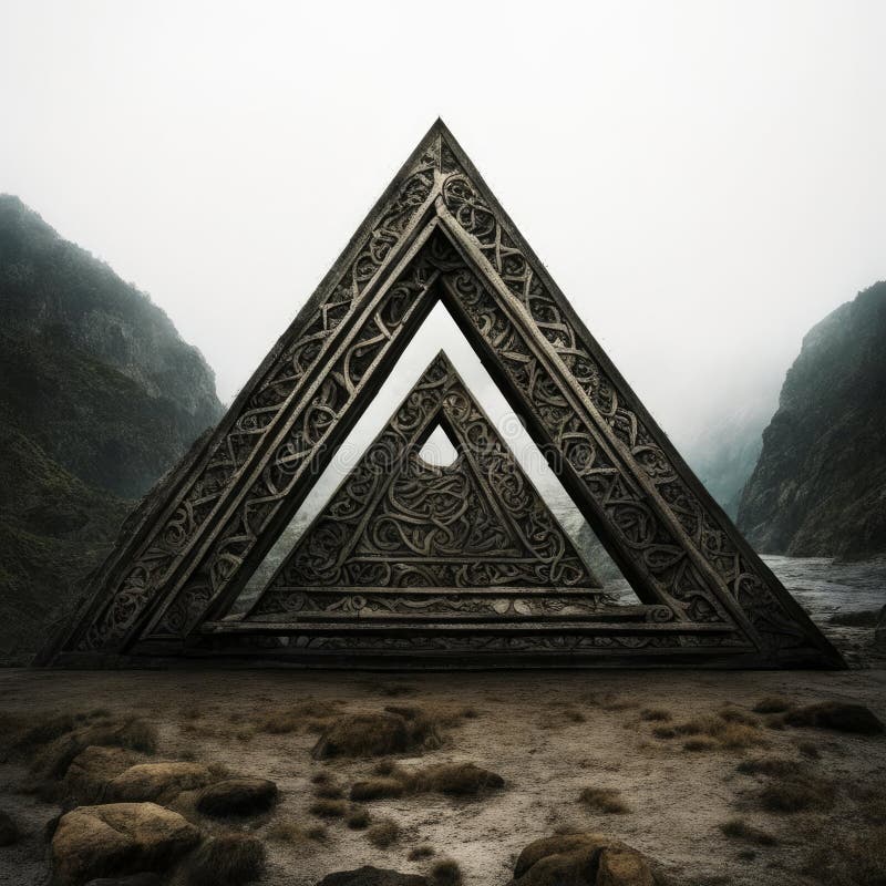 Triangular Mystical Portal. Stock Illustration - Illustration of power ...