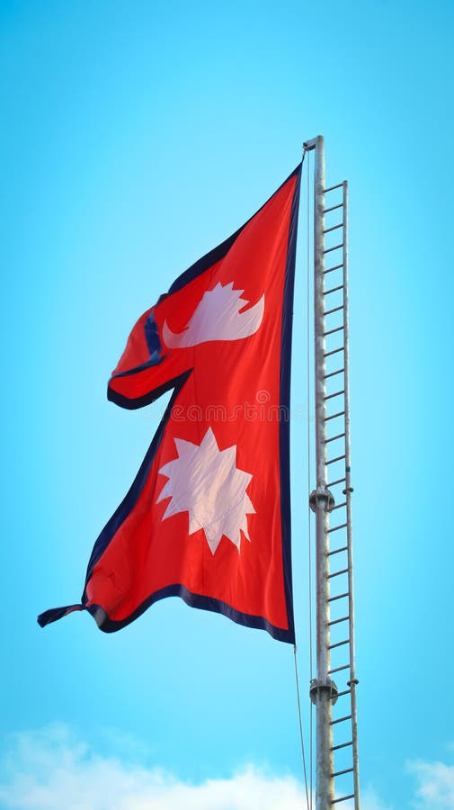 The national flag of Nepal stock image. Image of flag - 53950101