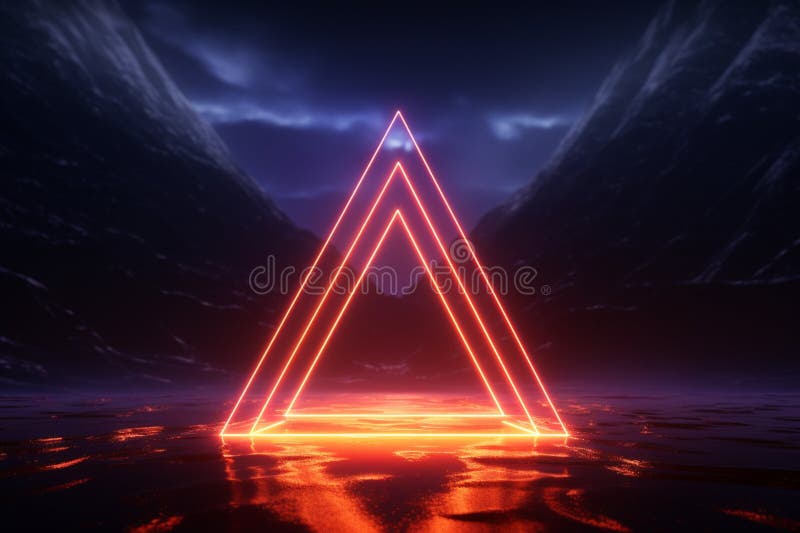 Triangular Neon Cosmos an Abstract 3D Rendering of the Universes ...