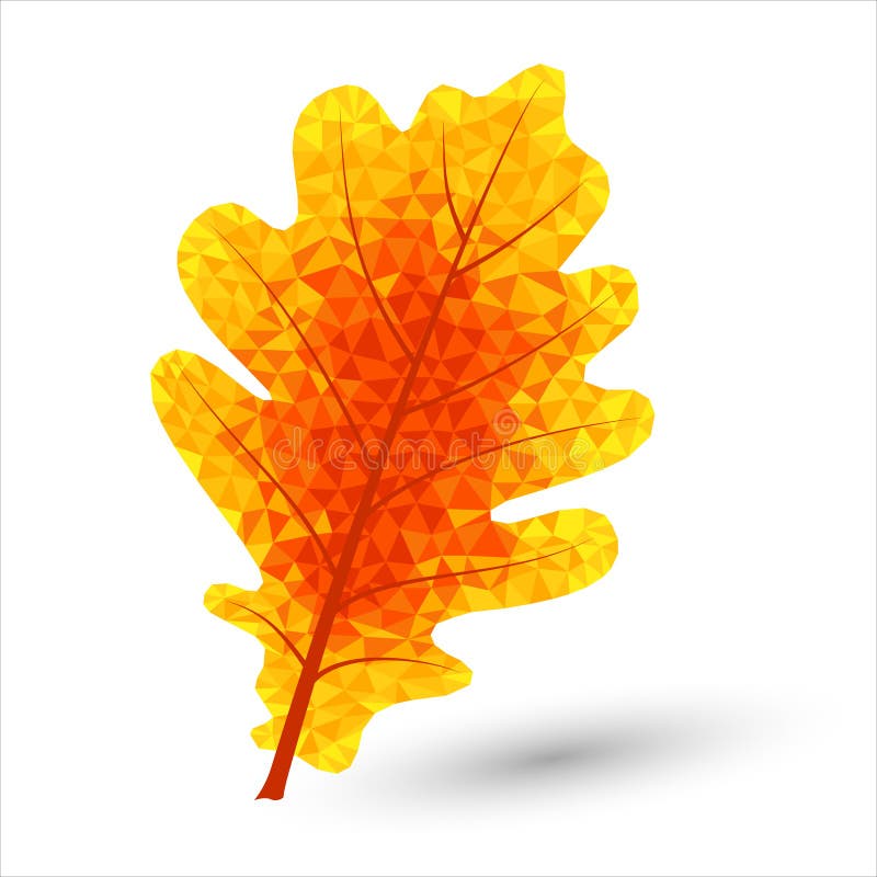 Triangular oak leaf stock vector. Illustration of natural - 44199124