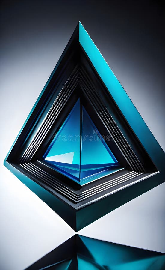 Triangular Object with a Futuristic Design Embedded Stock Illustration ...