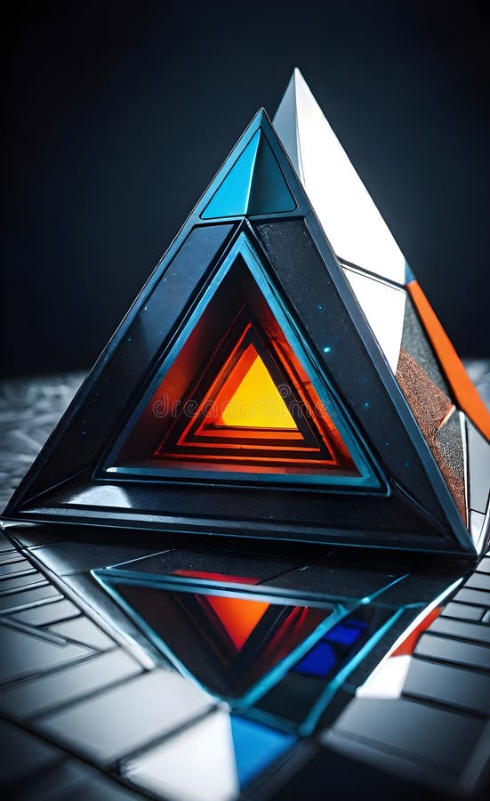 Triangular Object with a Futuristic Design Embedded Stock Illustration ...