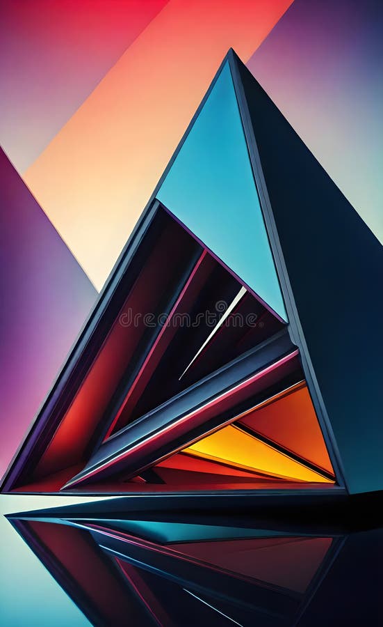 Triangular Object with a Futuristic Design Embedded Stock Illustration ...