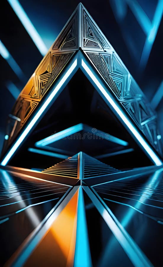 Triangular Object with a Futuristic Design Embedded Stock Illustration ...