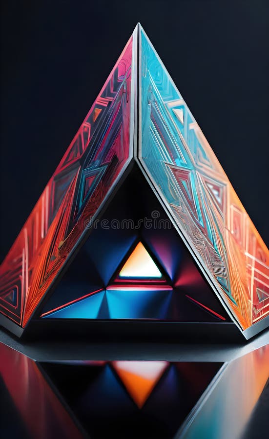 Triangular Object with a Futuristic Design Embedded Stock Illustration ...