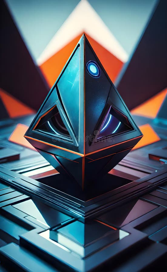 Triangular Object with a Futuristic Design Embedded Stock Illustration ...