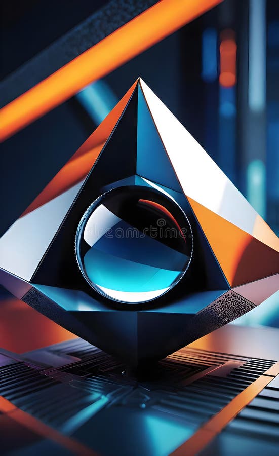 Triangular Object with a Futuristic Design Embedded Stock Illustration ...