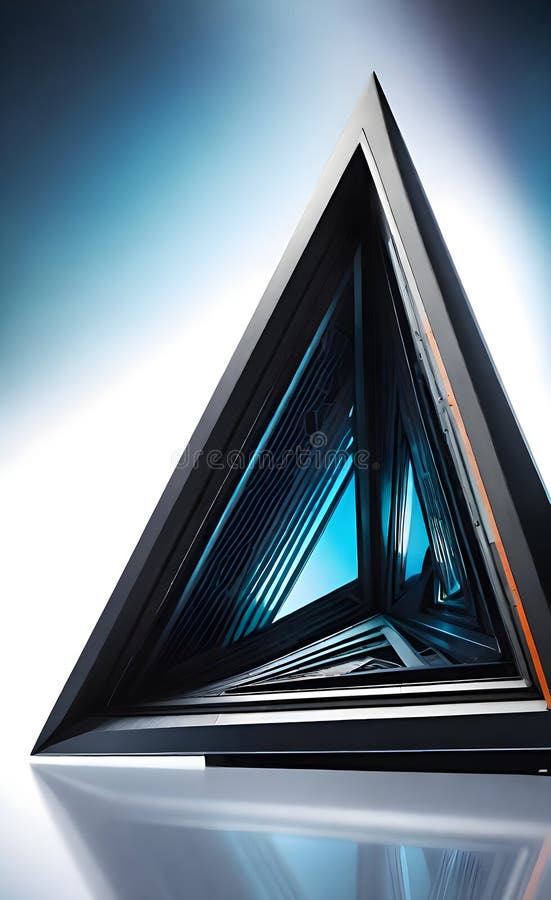 Triangular Object with a Futuristic Design Embedded Stock Illustration ...