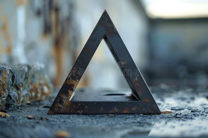 A Triangular Object Sitting on the Ground, Often Used As Decorative ...