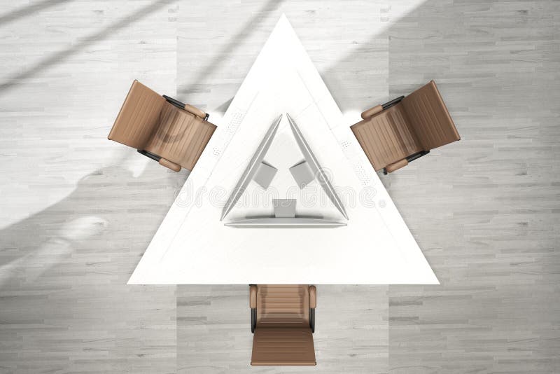 Triangular Office Table Top Stock Illustration - Illustration of desk ...