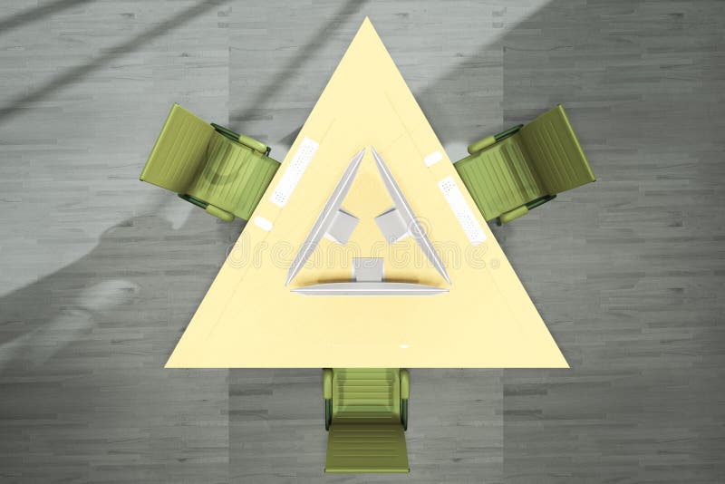 Triangular Office Table Top Stock Illustration - Illustration of desk ...