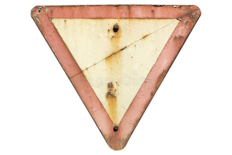 Old Road Sign `Yield` `Give Way` Isolated on White Stock Vector ...