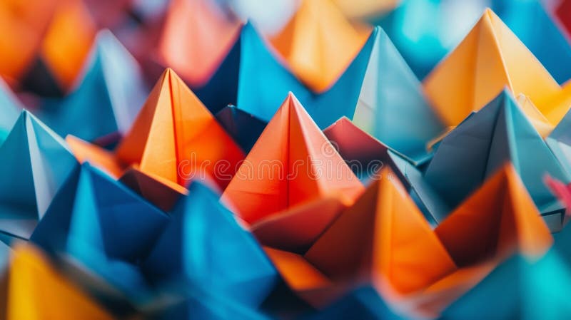 A of Triangular Origami Units Each Folded from a Different Size of ...