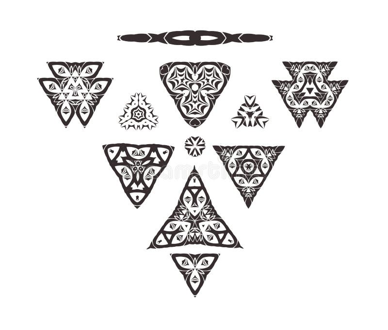 Triangular ornament set stock illustration. Illustration of angle ...