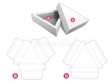 Triangular Packaging Box and Lid Die Cut Template Stock Vector ...