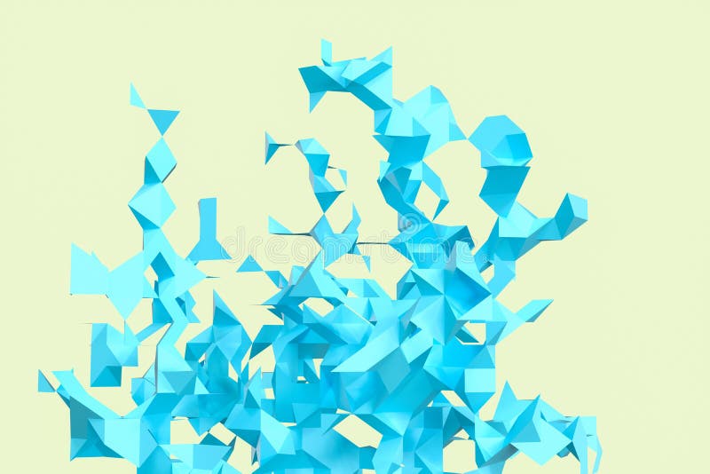 Triangular Paper with Creative Shapes, 3d Rendering Stock Illustration ...