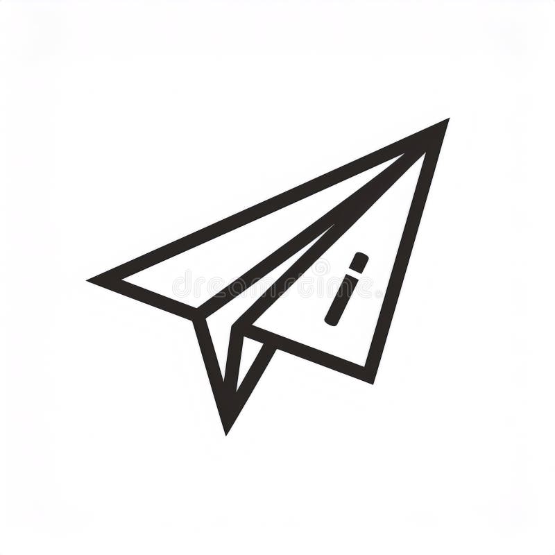 Triangular Paper Plane Ascending, Minimalist Info Icon Design Element ...