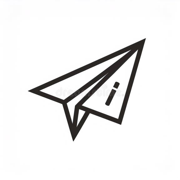 Triangular Paper Plane Ascending, Minimalist Info Icon Design Element ...