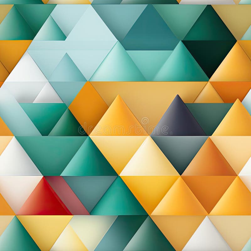 Triangular Pattern with Vibrant Colors and Textured Shading (tiled ...