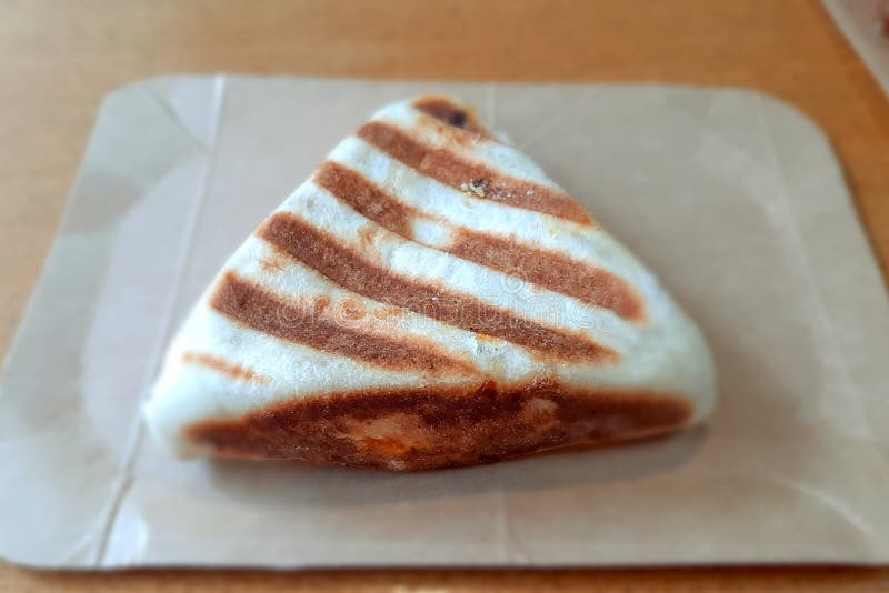 Triangular Patty with Chicken and Spinach. Stock Image - Image of ...