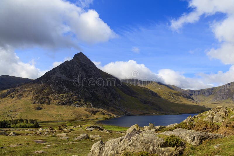 The Triangular Peak of Tryfan Stock Photo - Image of leaden, lake: 85125330