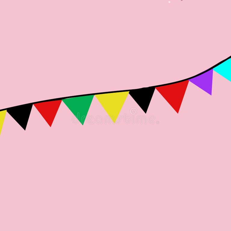 Triangular Pennant Flags in Various Colors, Including Black, Red, Green ...