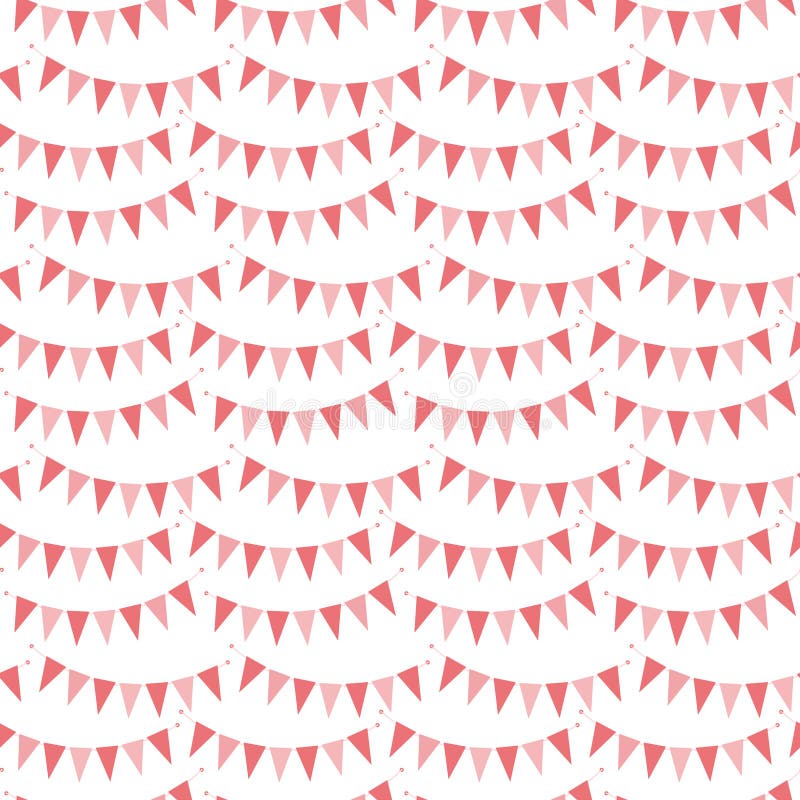 Triangular Pennant Garland on Rope Minimalistic Seamless Pattern in ...