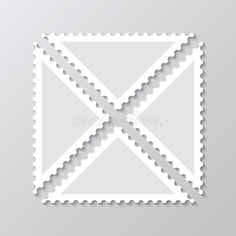 Triangular Perforated Labels in Square Set. Empty Postal Stamp ...