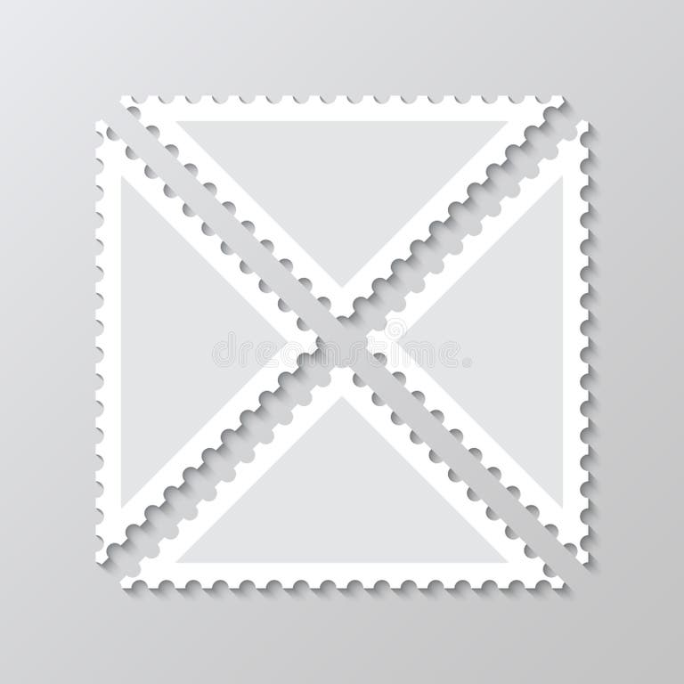 Triangular Perforated Labels in Square Set. Empty Postal Stamp ...