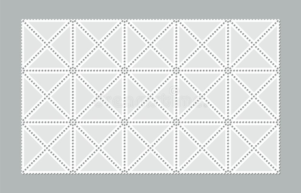 Triangular Perforated Stamps Set. Post Frames. Postage Labels ...