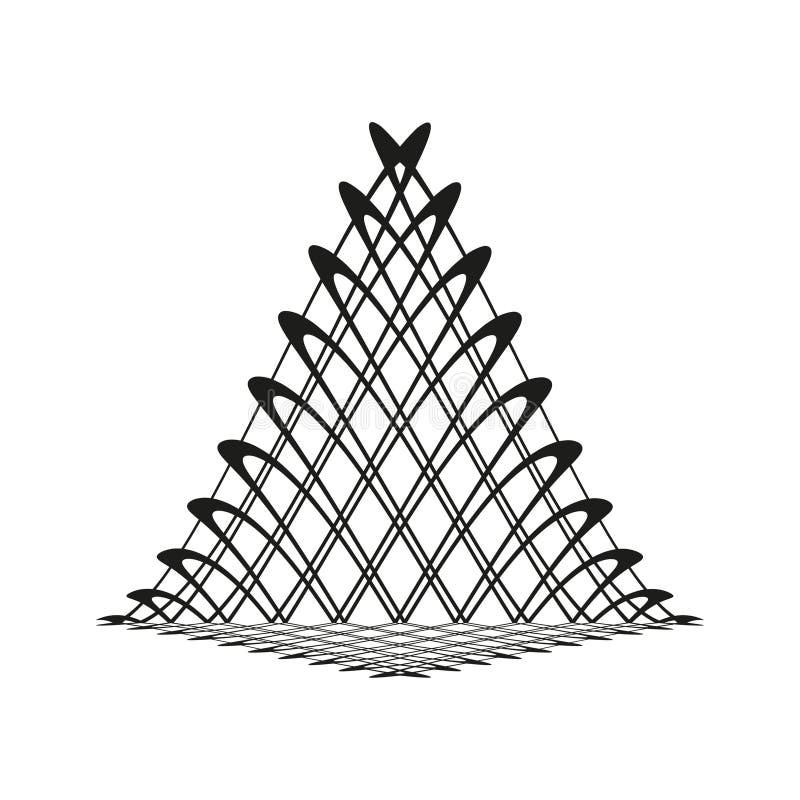 Triangular Perspective Structure. Abstract Geometric Pyramid. Three ...