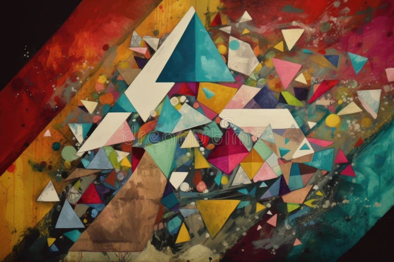 Triangular Piece of Art, with Geometric Shapes and Colors Stock ...