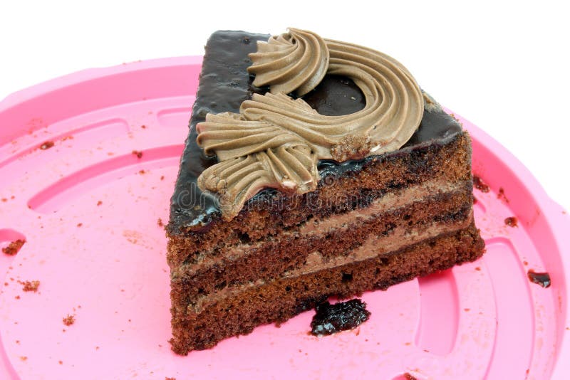 Triangular Cake With Decorative Flower Stock Photo - Image of chocolate ...