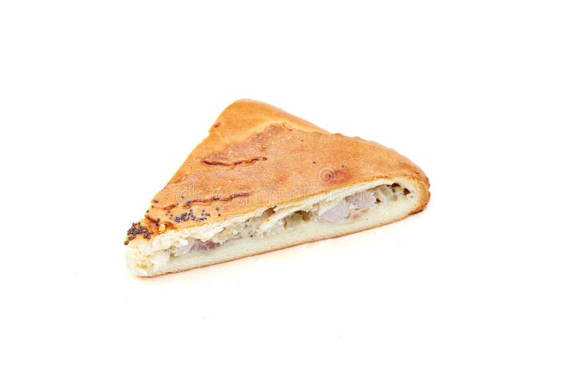 Triangular Piece of the Pie Pastry with a Meat Filling Stock Photo ...