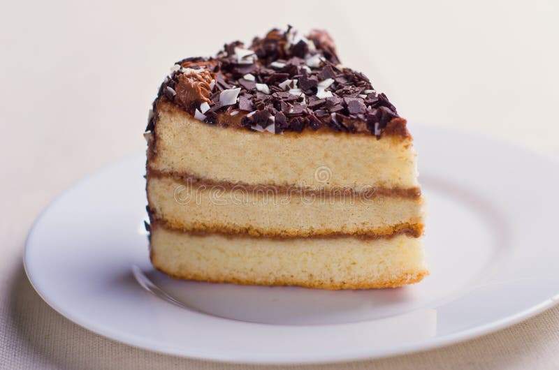 Triangular Piece of Sponge Cake Stock Photo - Image of layer, cutting ...