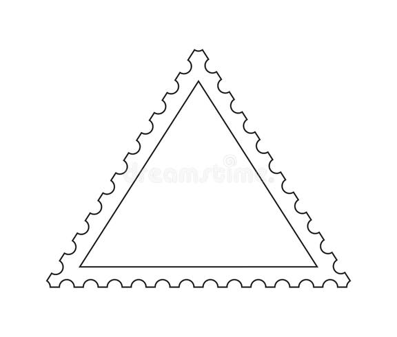 Triangular Postage Stamp Outline Symbol. Empty Postal Stamp.Paper ...