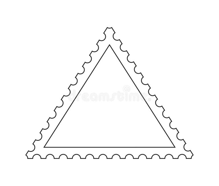 Triangular Postage Stamp Outline Symbol. Empty Postal Stamp.Paper ...