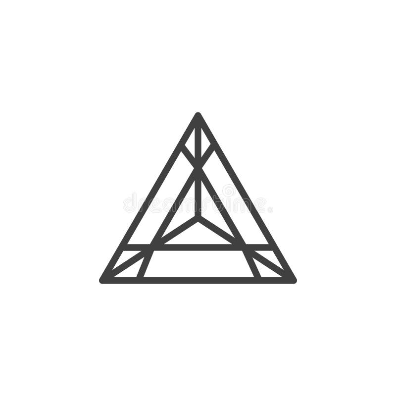 Triangular Precious Stone, Gem Line Icon Stock Vector - Illustration of ...