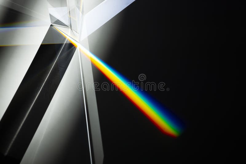 Triangular Prism Dispersing Sun Beam Splitting into a Spectrum on White ...