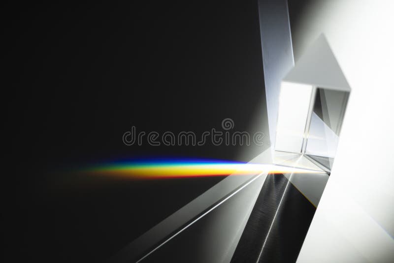 Triangular Prism Dispersing Sun Beam Splitting into a Spectrum on White ...