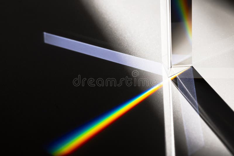 Triangular Prism Dispersing Sun Beam Splitting into a Spectrum on White ...
