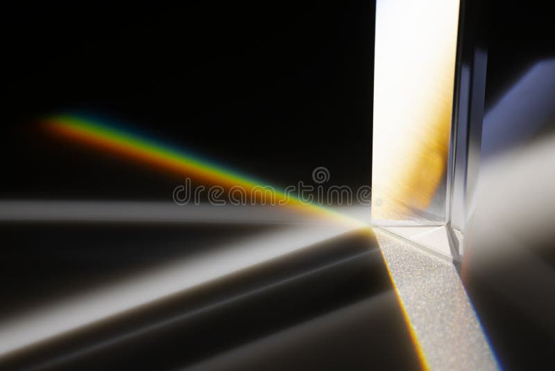 Triangular Prism Dispersing Sun Beam Splitting into a Spectrum on White ...